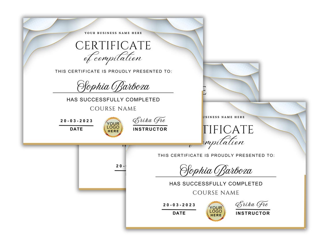 Editable Certificate of Completion Template, Esthetician Template ...