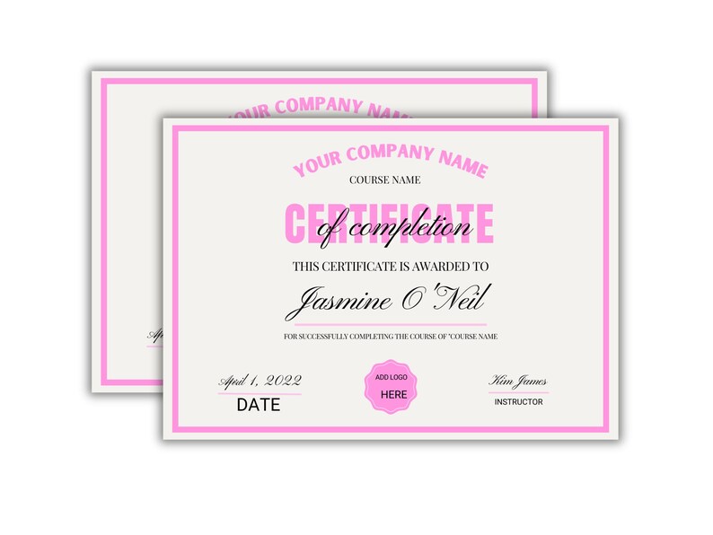 Editable Certificate of Completion Template: School Awards (canva, PDF ...