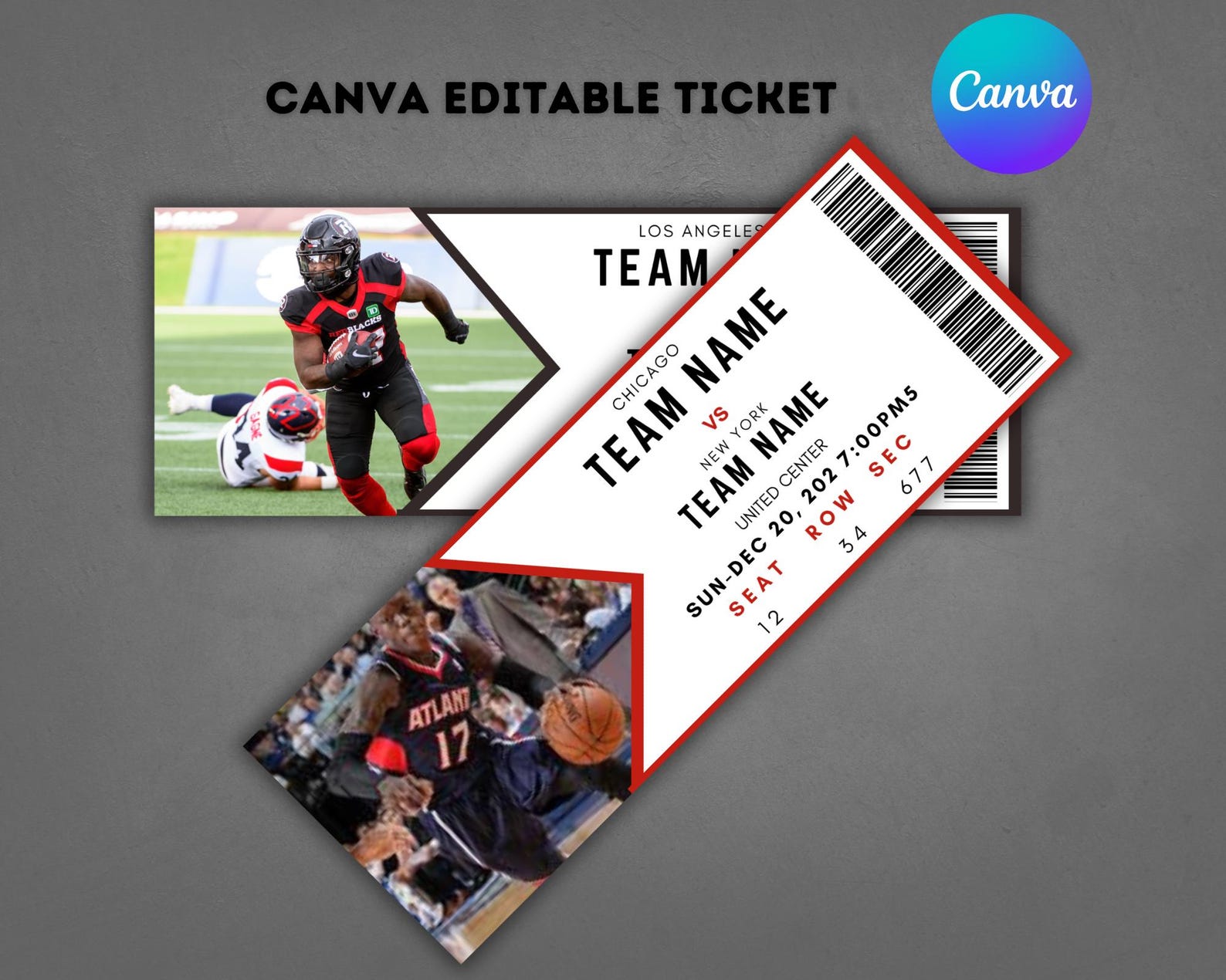 Custom Football Game Ticket Template, Football Ticket, Personalized ...