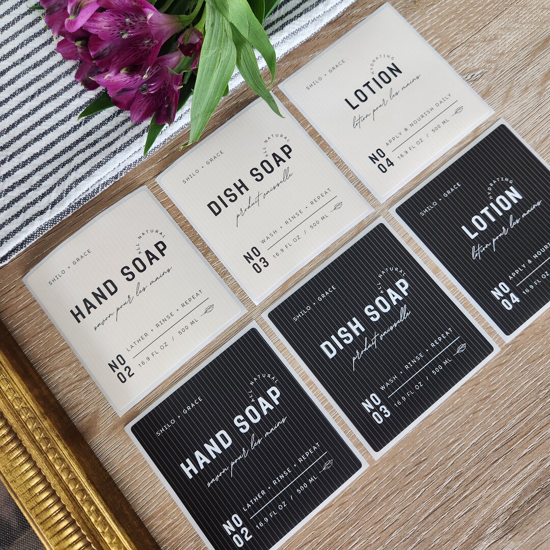 Waterproof Soap Dispenser Labels: Modern Home Organization - Etsy