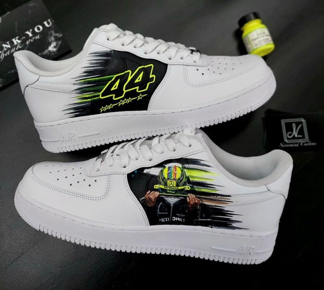 Lewishamilton Custom Nike Air-mercedes Amg Custom-nike Airforce1-lewis ...
