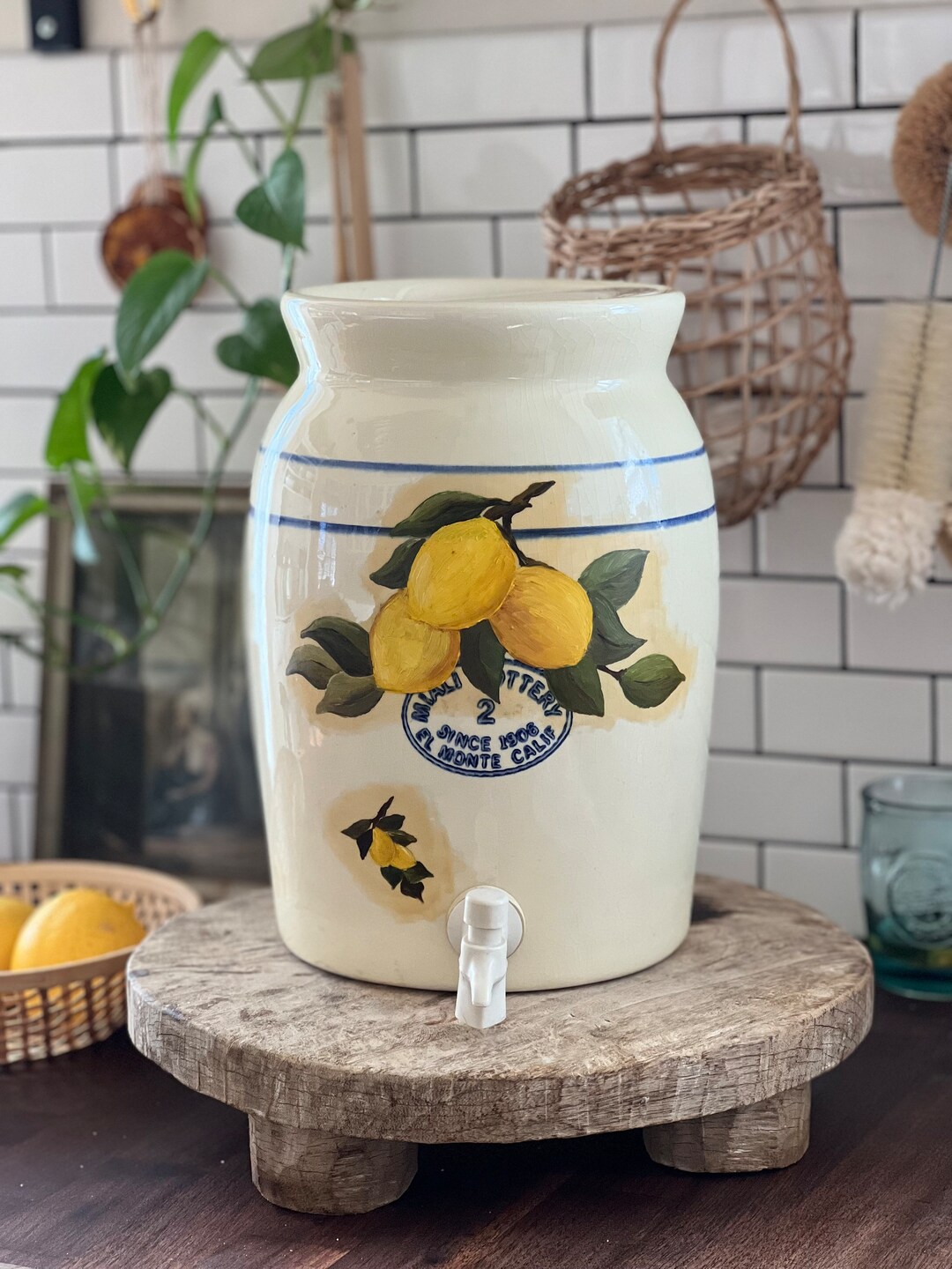 Vintage 2 Gallon MIALI POTTERY Water Dispensor - Etsy