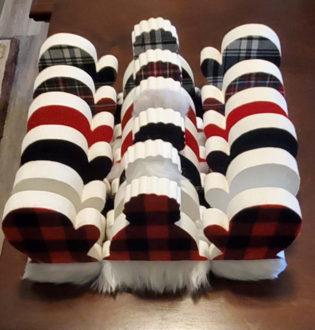 Wood Winter Mittens & Hat Set, Wood Winter Decor, Tier Tray Decor ...