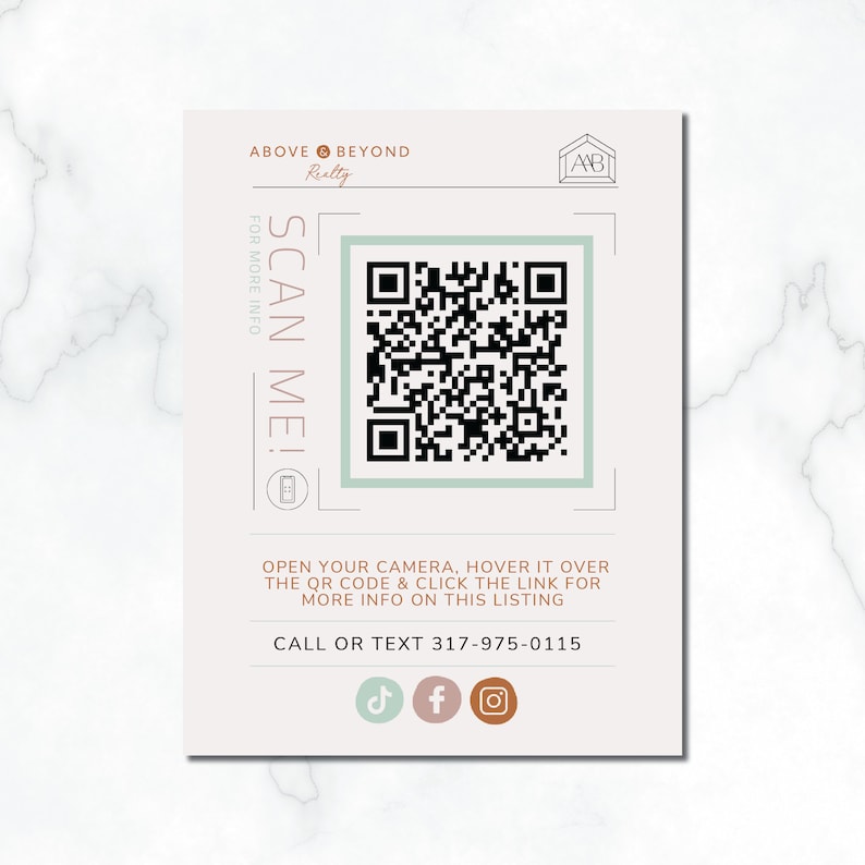 INSTANT DOWNLOAD Real Estate Listing Flyer / QR Code Flyer / Real ...
