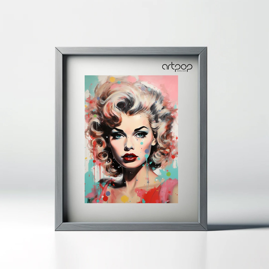 Pop Art Pin up Girl, Pop Art Print, Printable Wall Art, Digital ...