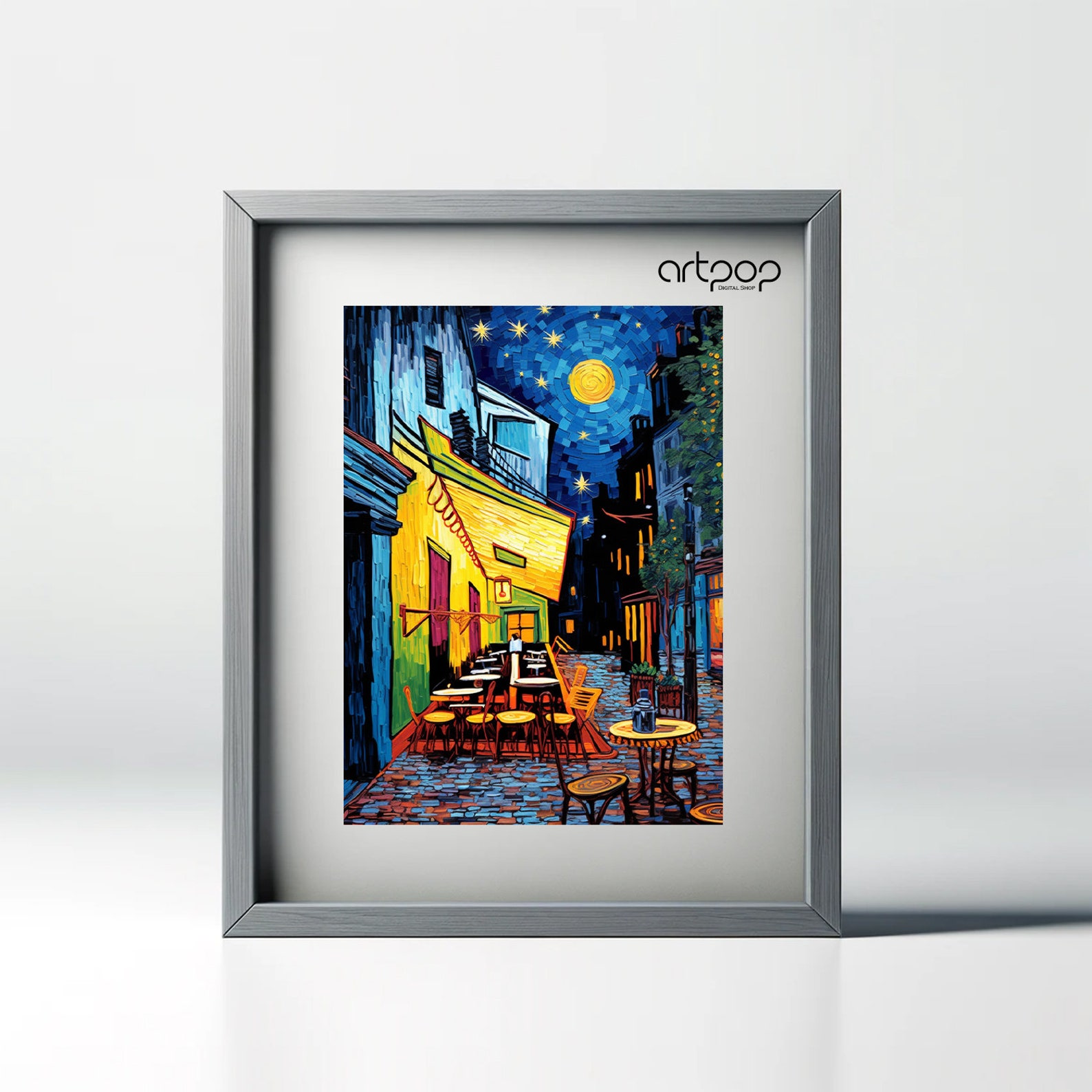 Vincent Van Gogh Cafe Terrace at Night Impressionist Painting Famous ...