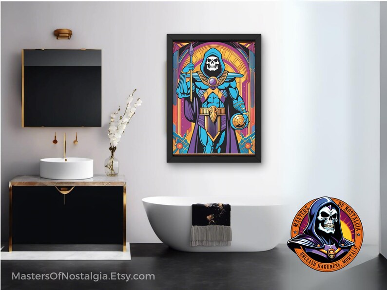 Malevolent Elegance in Art Deco Skeletor Poster, MOTU, Masters of the ...