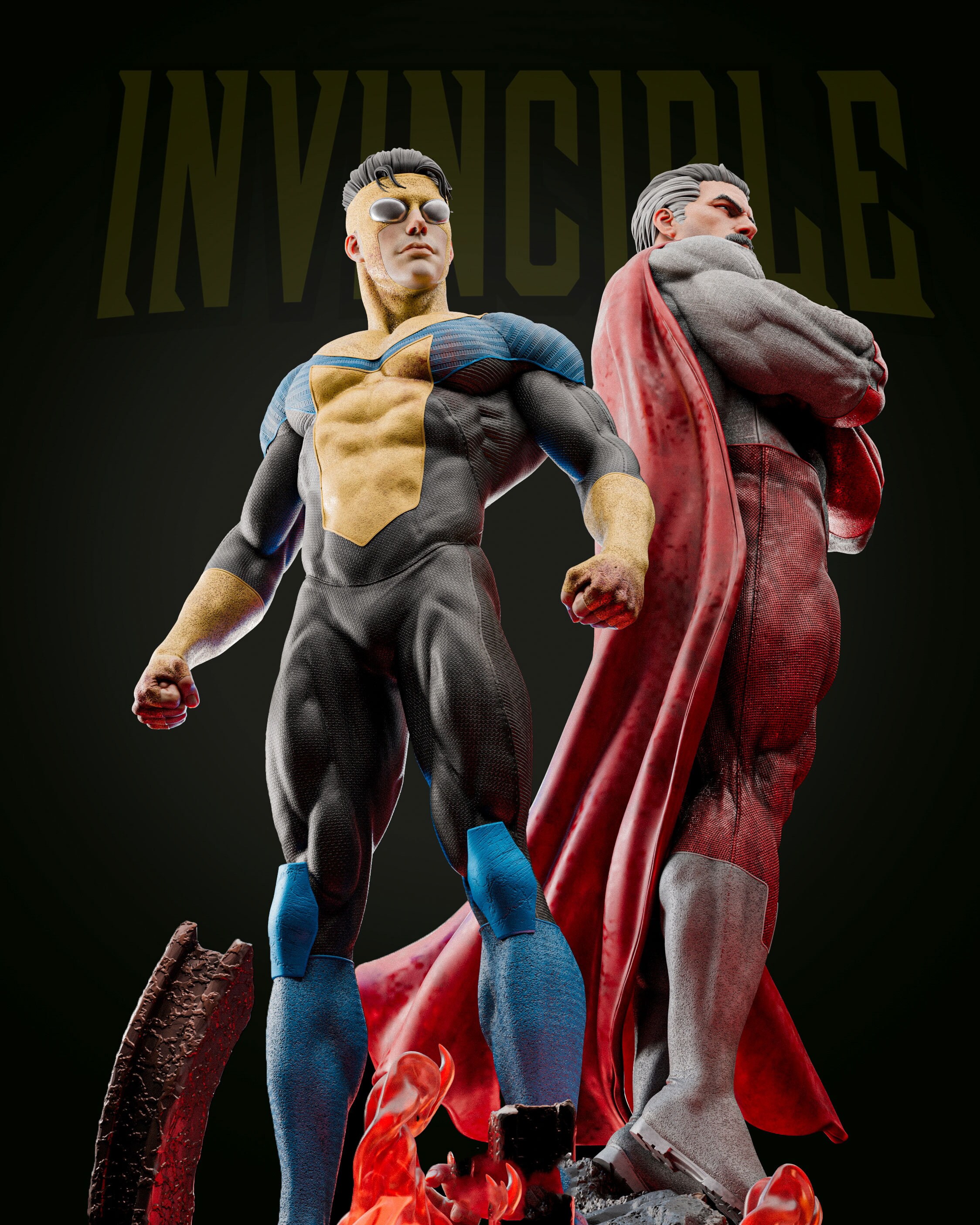 Invincible Statue Omni Man Statue 3D Printed Omni Man Figure 3D Printed ...
