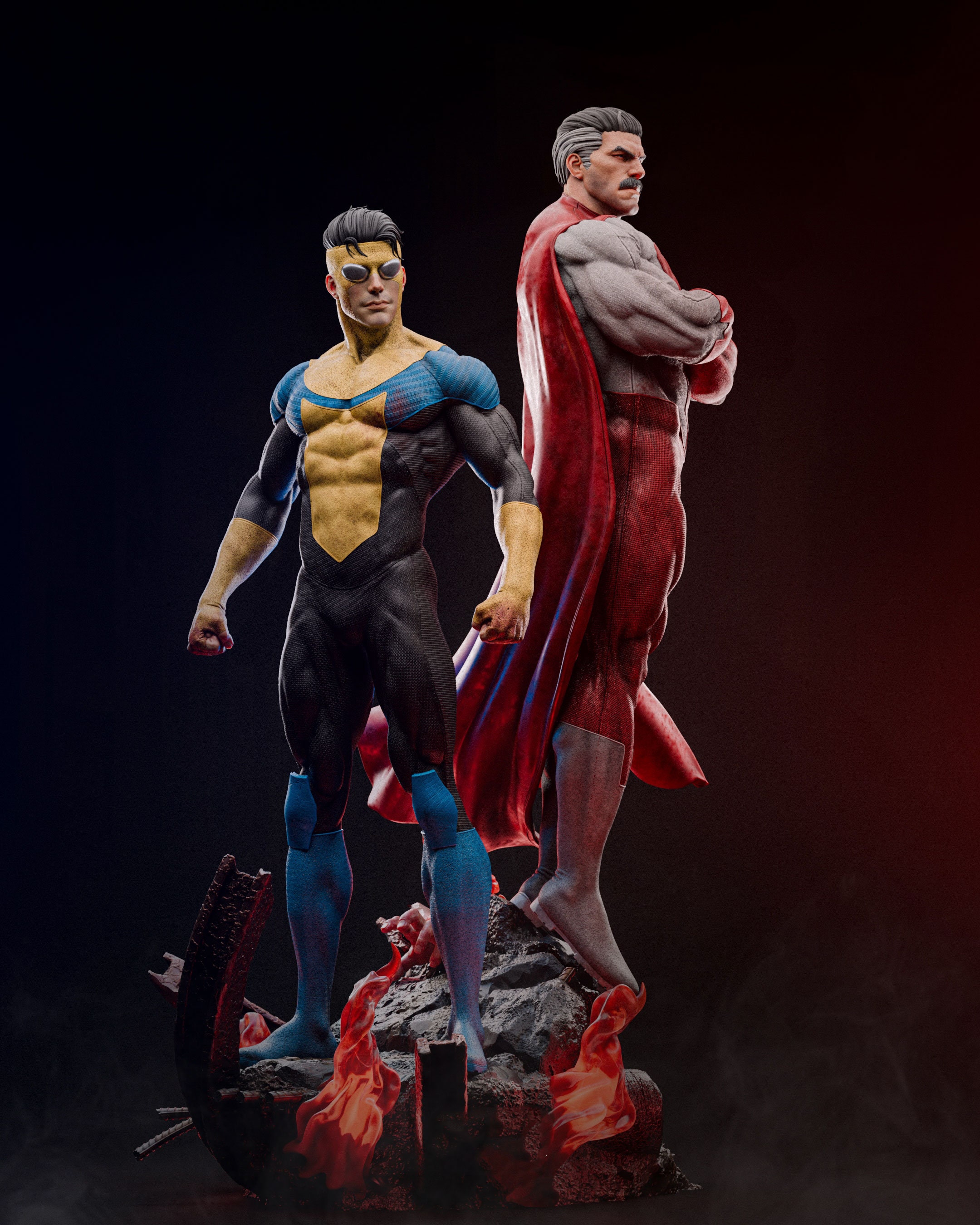 Invincible Statue Omni Man Statue 3D Printed Omni Man Figure 3D Printed ...