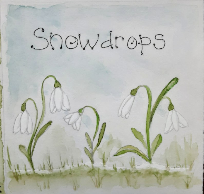 Snowdrop Flower Outlines: Printable Line Art Template (PDF Download) - Etsy