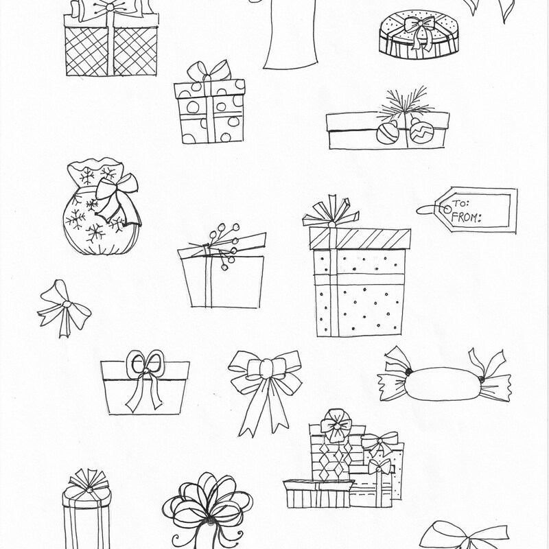 Hand Drawn Christmas Bag - Etsy