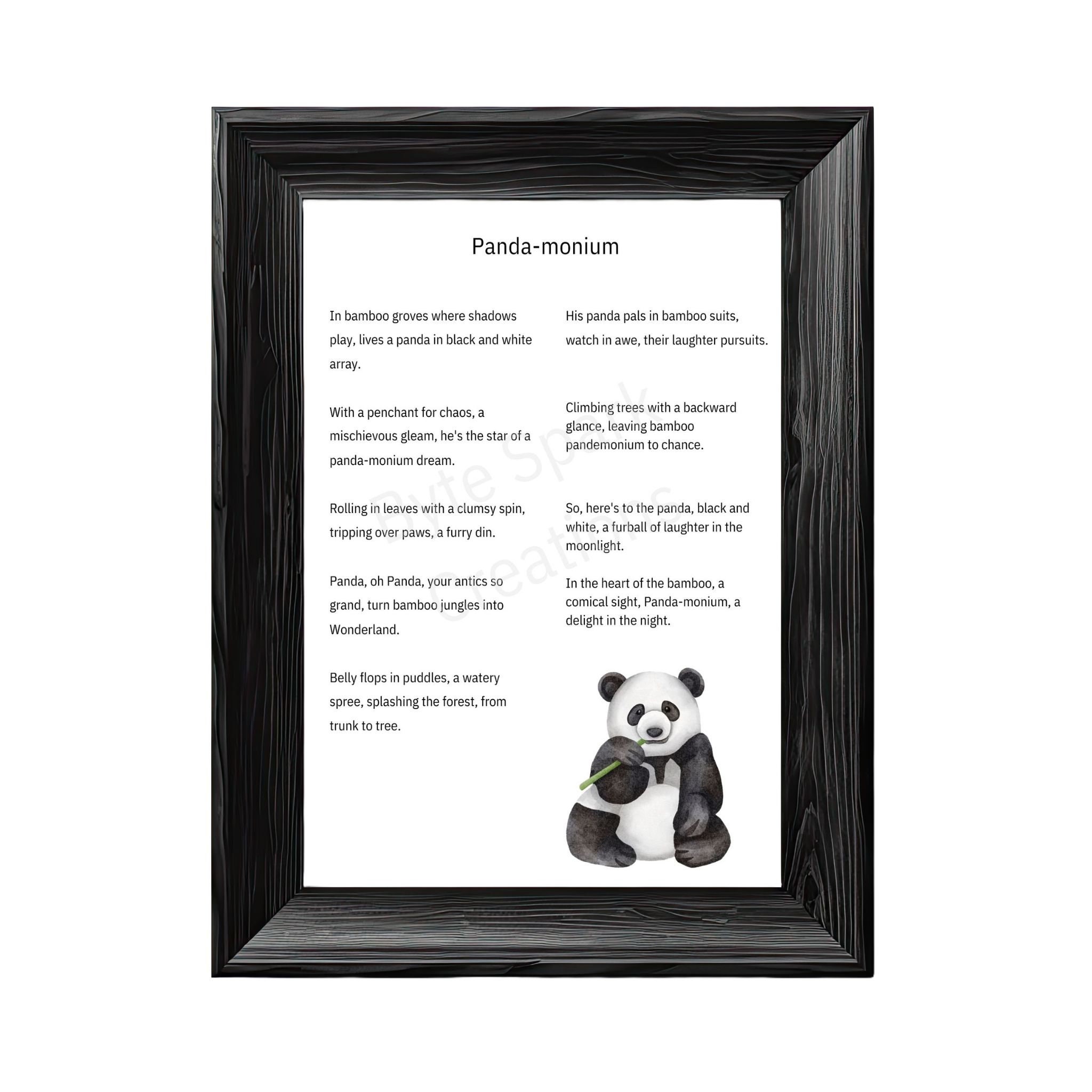Panda-monium Printable Poem, Cute Poem for Animal Lovers - Etsy