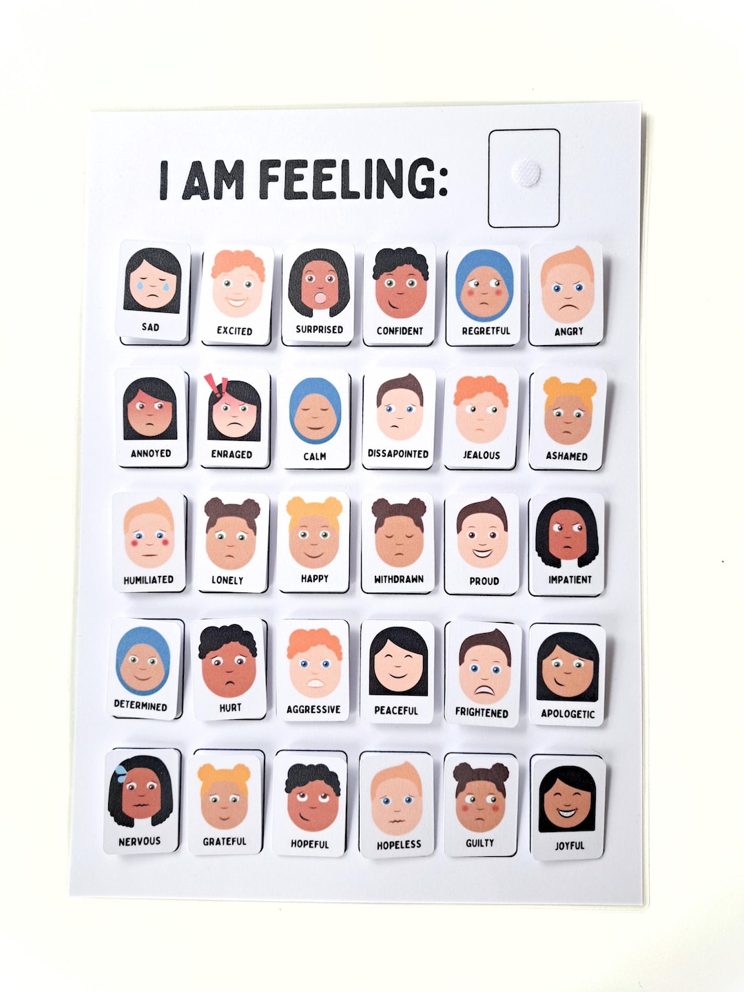 PDF Emotions Chart, Feelings and Emotions Mat, Visual Learner Board ...
