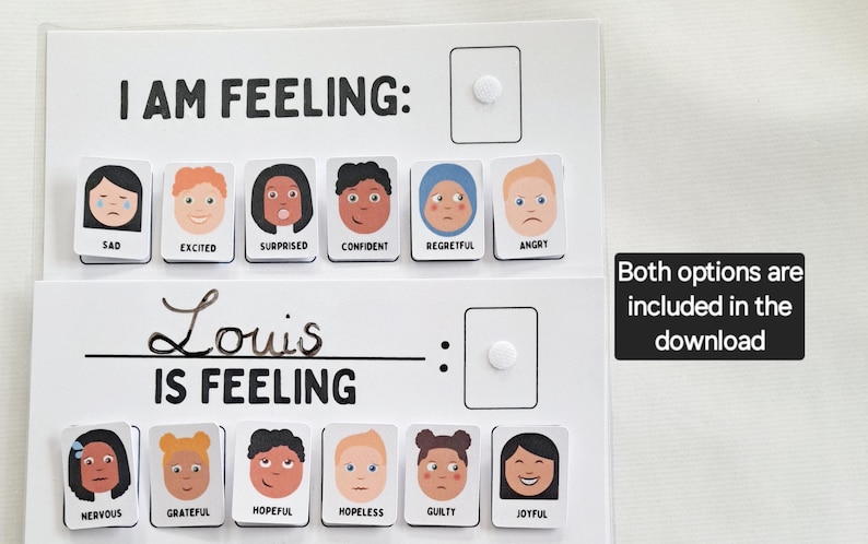 PDF Emotions Chart, Feelings and Emotions Mat, Visual Learner Board ...