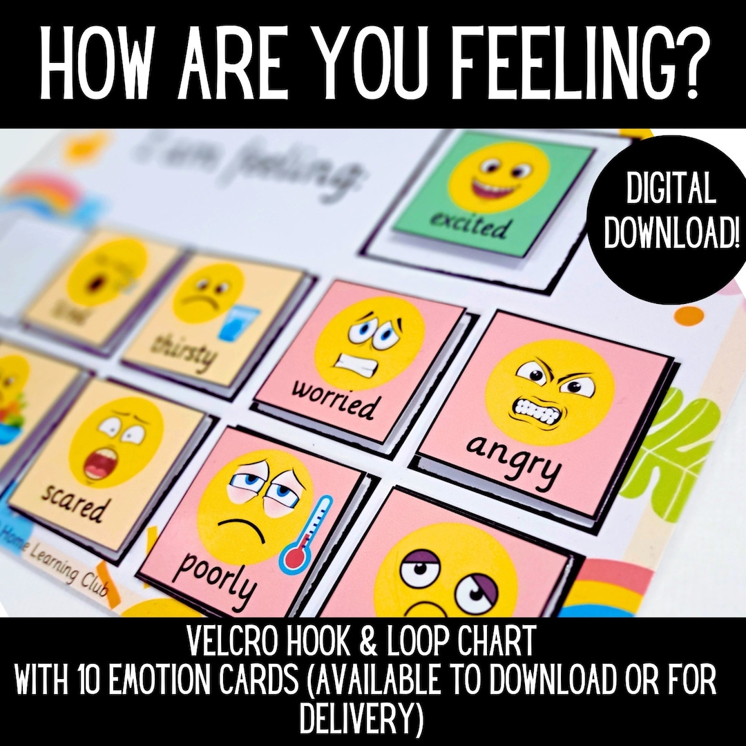 Feelings Velcro Mat, Early Years Interactive Mood Poster, Emoji Emotion ...