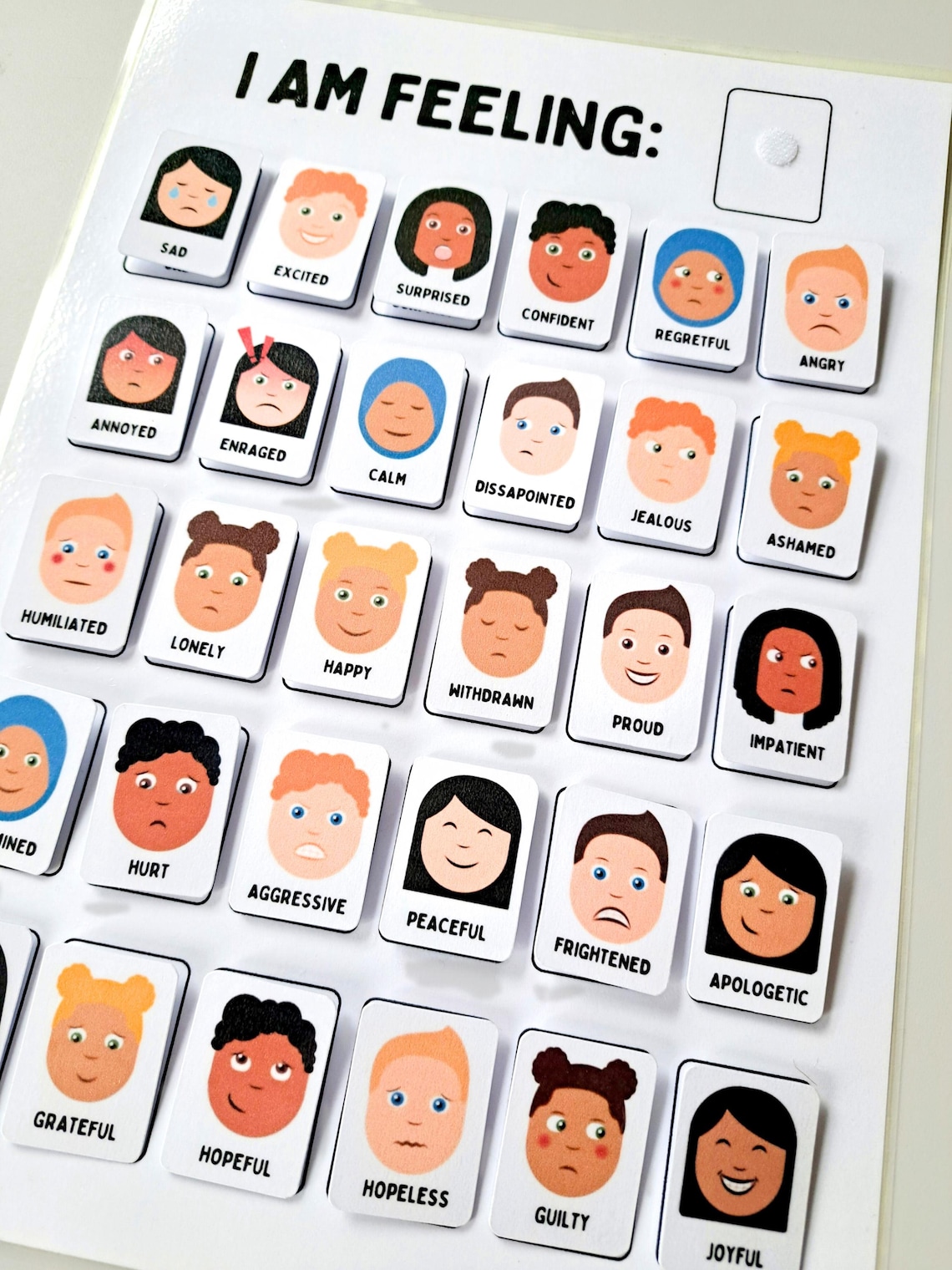 PDF Emotions Chart, Feelings and Emotions Mat, Visual Learner Board ...