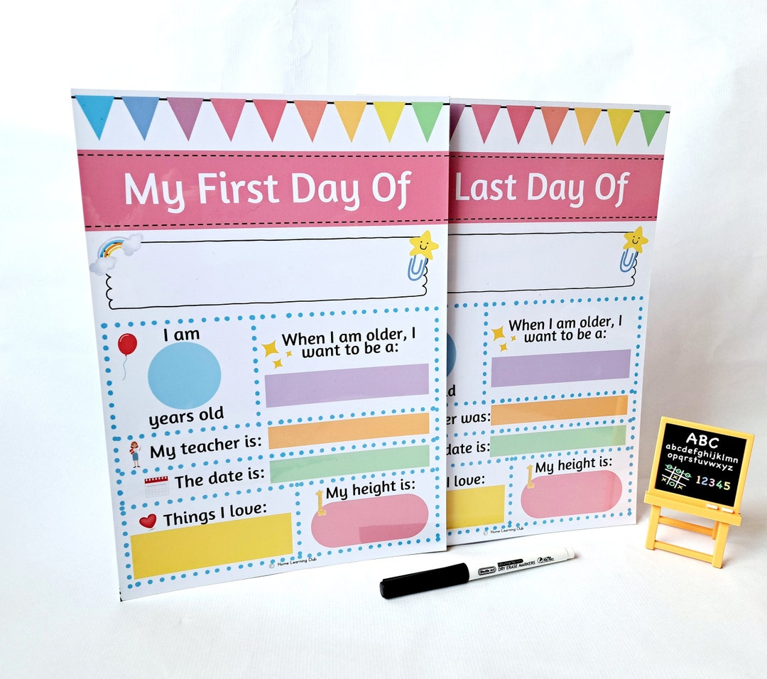 PDF Starting School Chart, First Day Photo Prop Mat, Last Day Photo ...