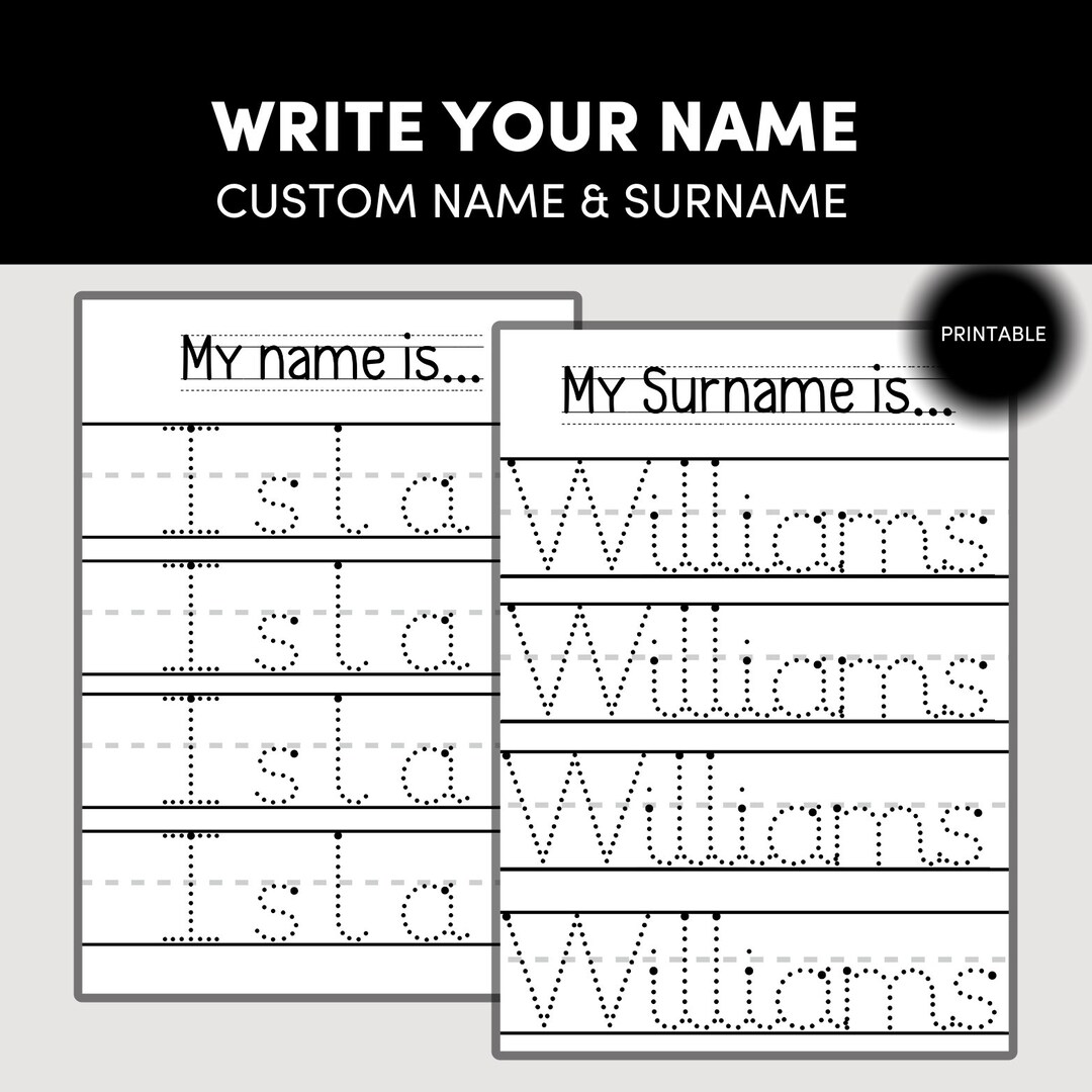 PDF Name Writing, Tracing, Preschool Activities, Learn to Trace Your ...