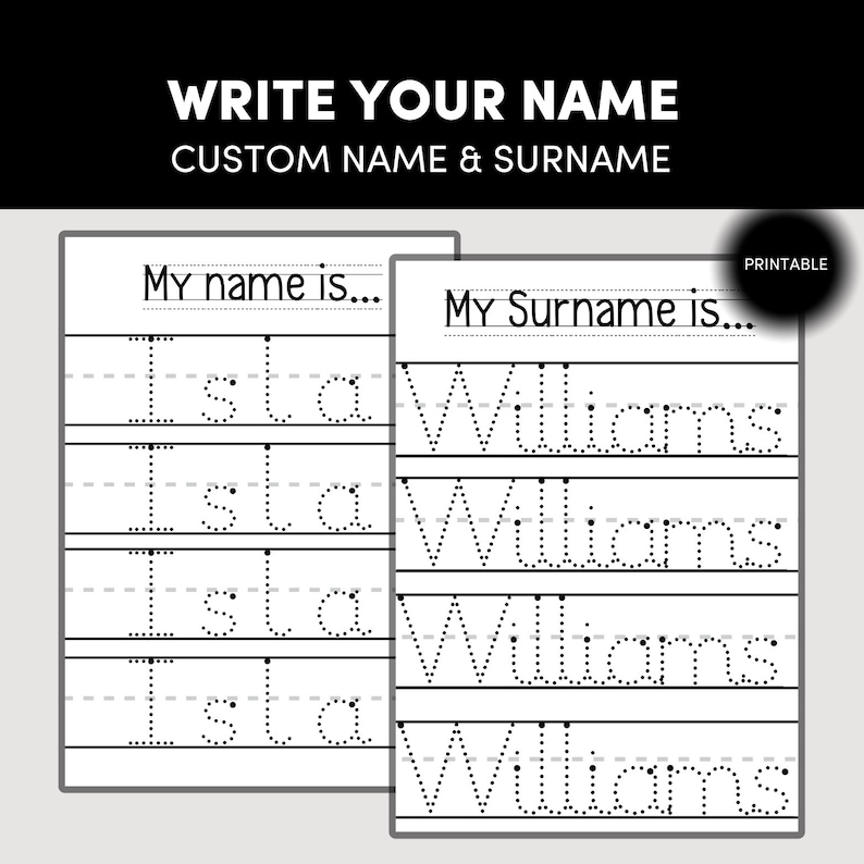 PDF Name Writing, Tracing, Preschool Activities, Learn to Trace Your ...