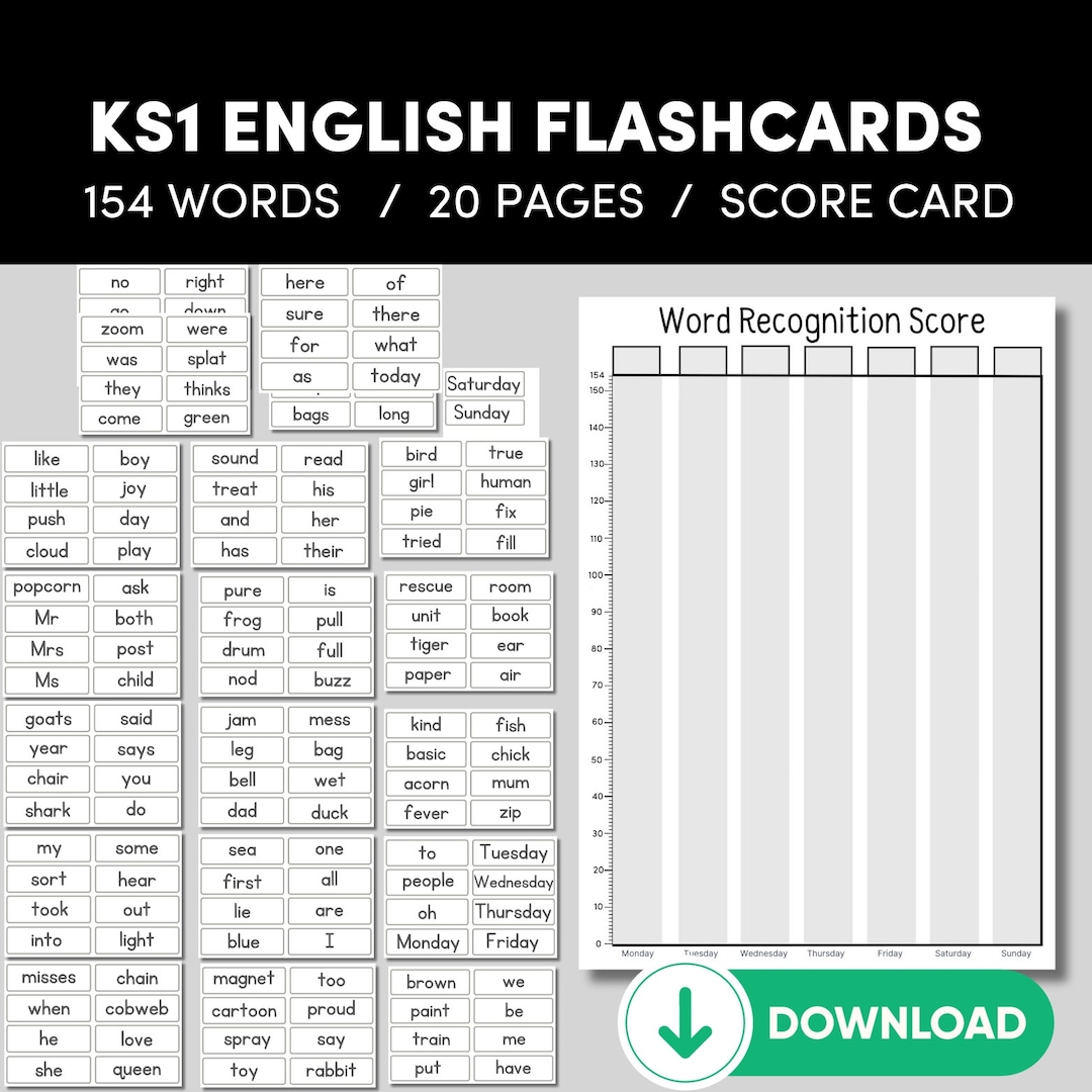 PDF Phonics Flashcards, KS1 English, Year 1 Revision, Autism Ativities ...