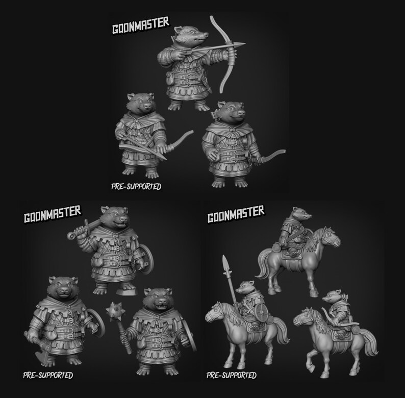 Badger Horsemen Guards/ Dnd Dungeons and Dragons Animals Figurines ...
