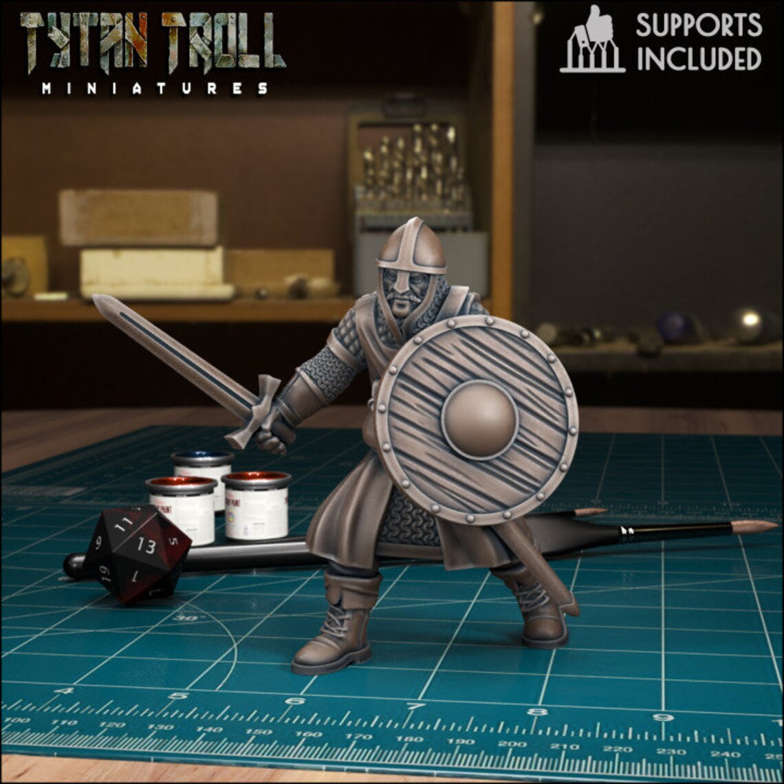 8pc Warrior Set Dnd Dungeons and Dragons 28mm/32mm Townsfolk Guards ...