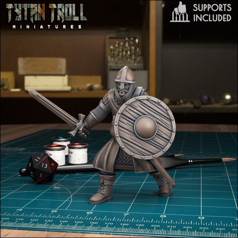 8pc Warrior Set Dnd Dungeons and Dragons 28mm/32mm Townsfolk Guards ...