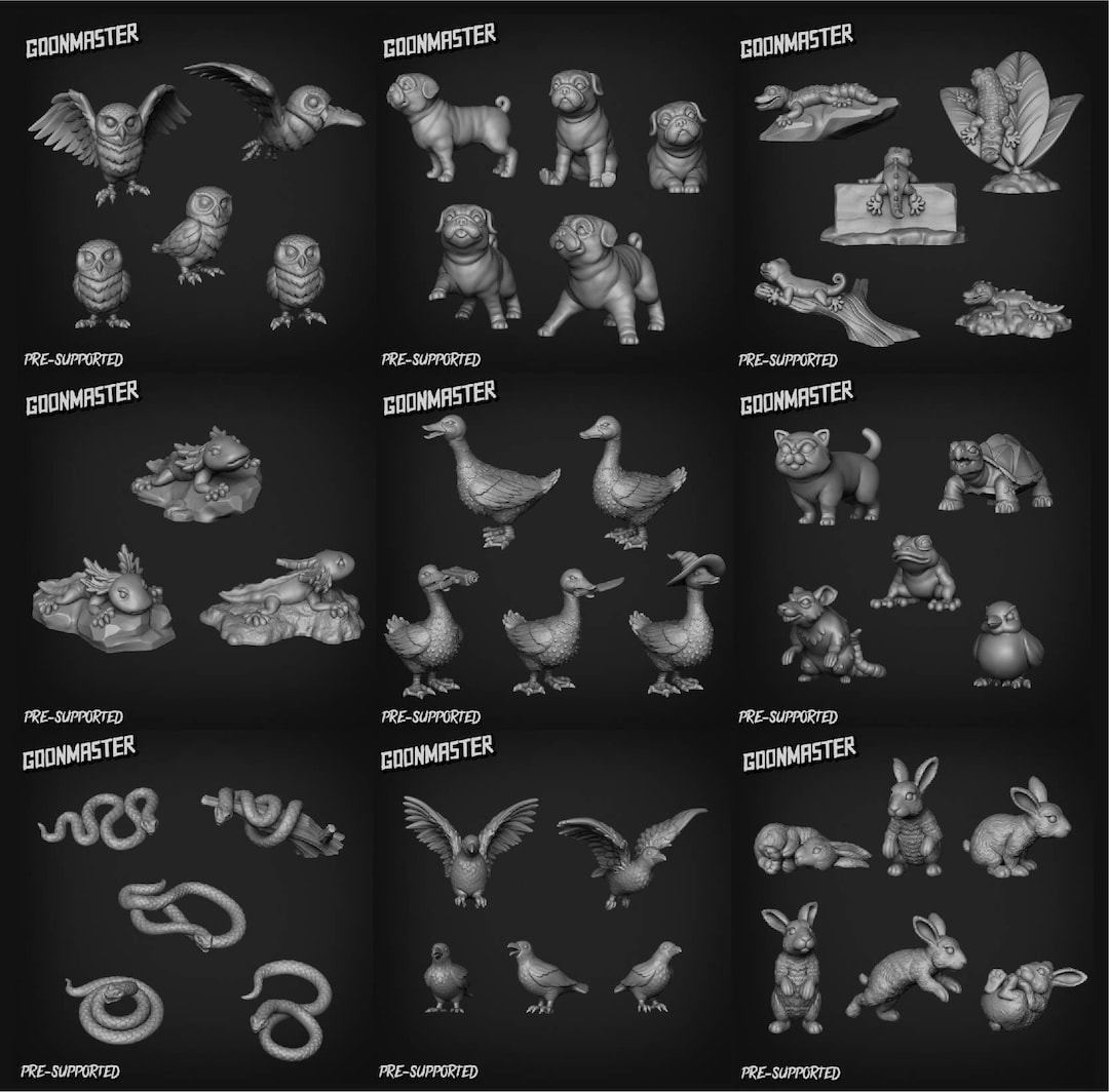 44pc Small Animals/ Dnd Dungeon and Dragon Fantasy Miniatures Scatter ...