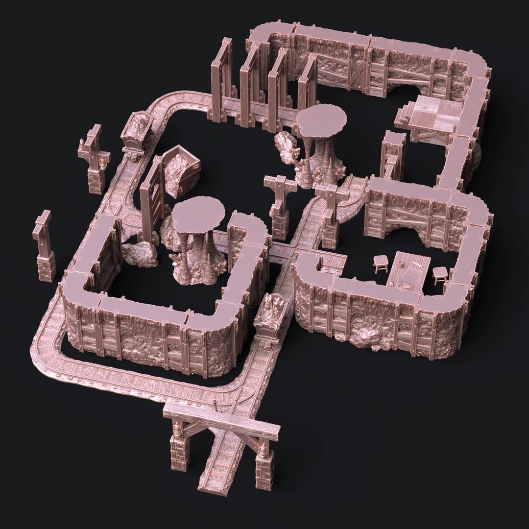 Kazadran Mining Cave Set | DND Dungeons and Dragons Basing Bits Scenery ...
