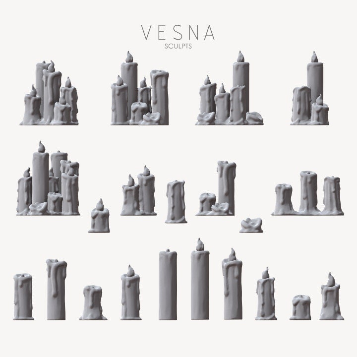 45pc Wax Candles Bundle, Dnd Miniatures, TTRPG, Basing Bits, Scatter ...