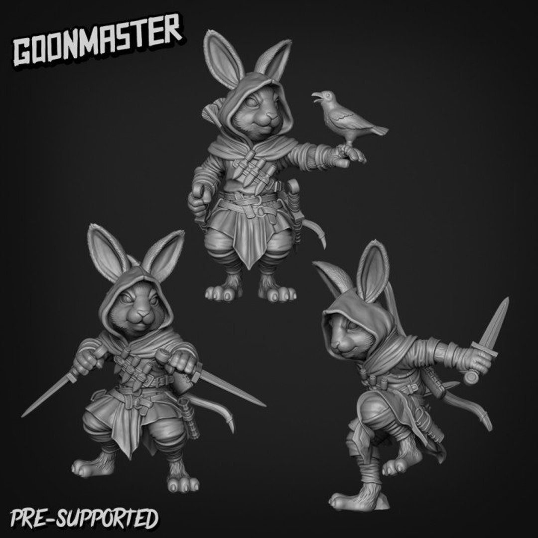 Rabbit Guards Dnd Dungeons and Dragons 28mm/32mm Animals Figurines Folk ...