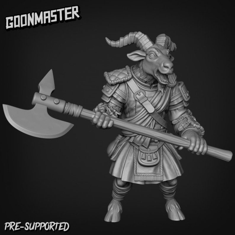 5pc Goats Guards Set/ Dnd Dungeons and Dragons Farm Figurines Warrior ...
