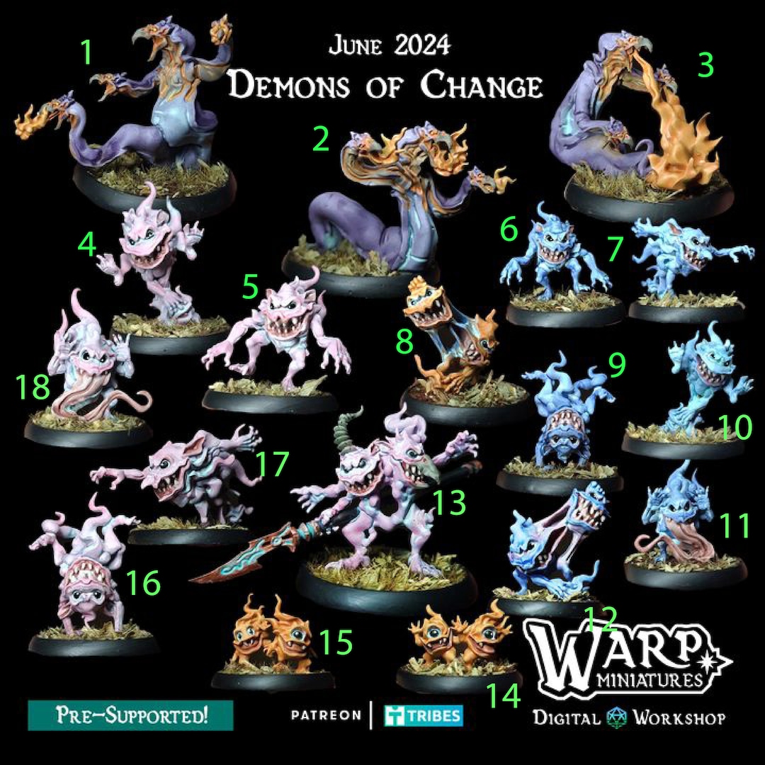 18pc Demons Set/ Dnd 5e Dungeons and Dragons Devil Dragons Swordsmen ...