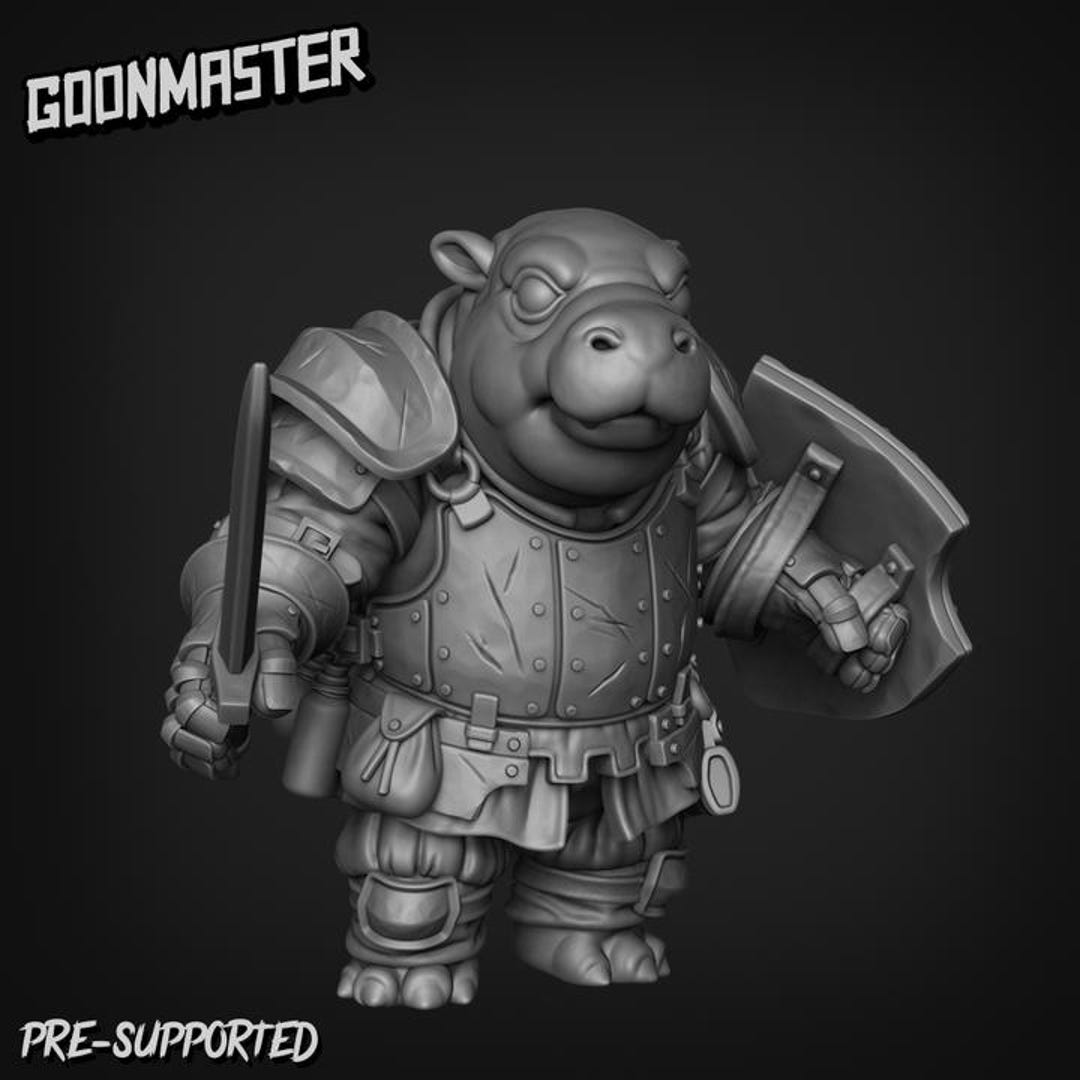 Hippo Swordsman | Dnd Dungeons and Dragons TTRPG 28/32/38 | Wargaming ...