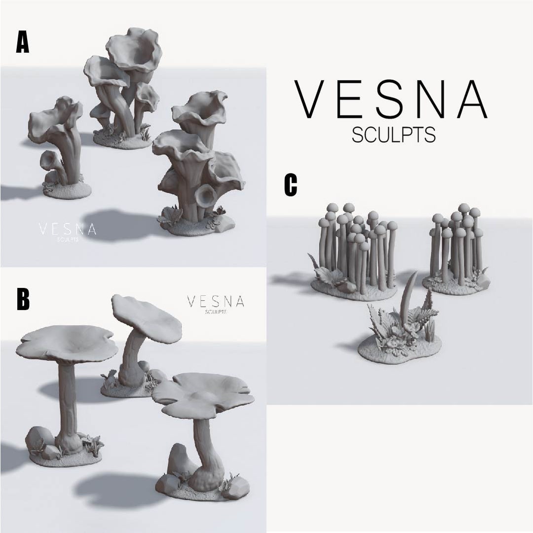 DND Mushroom Set, Mushrooms and Big Fungus, Dnd Miniatures, Mini ...