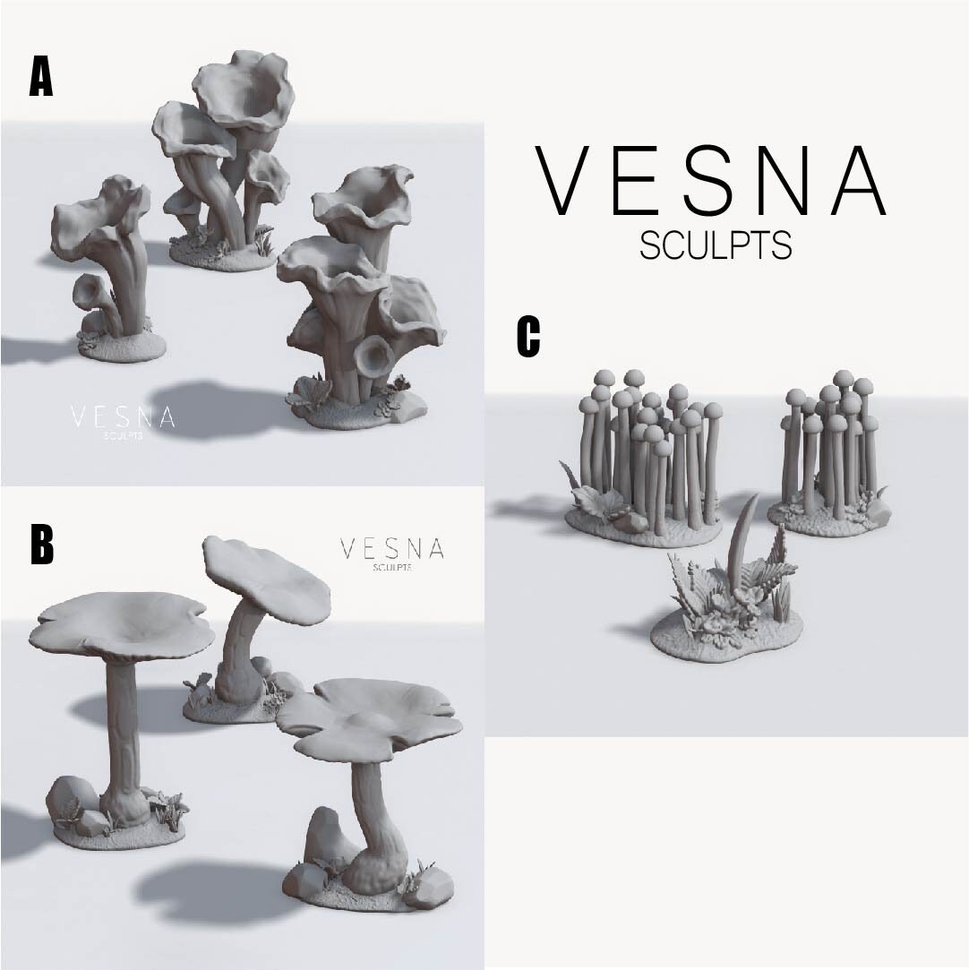 DND - Mushroom Set, Mushrooms and Big Fungus, Dnd Miniatures, Mini ...