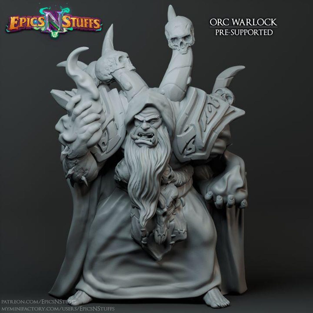 Horned Sorcerer Orc DND Dungeons and Dragons RPG 28/32 Magical War Orcs Village Folk Warriors ...