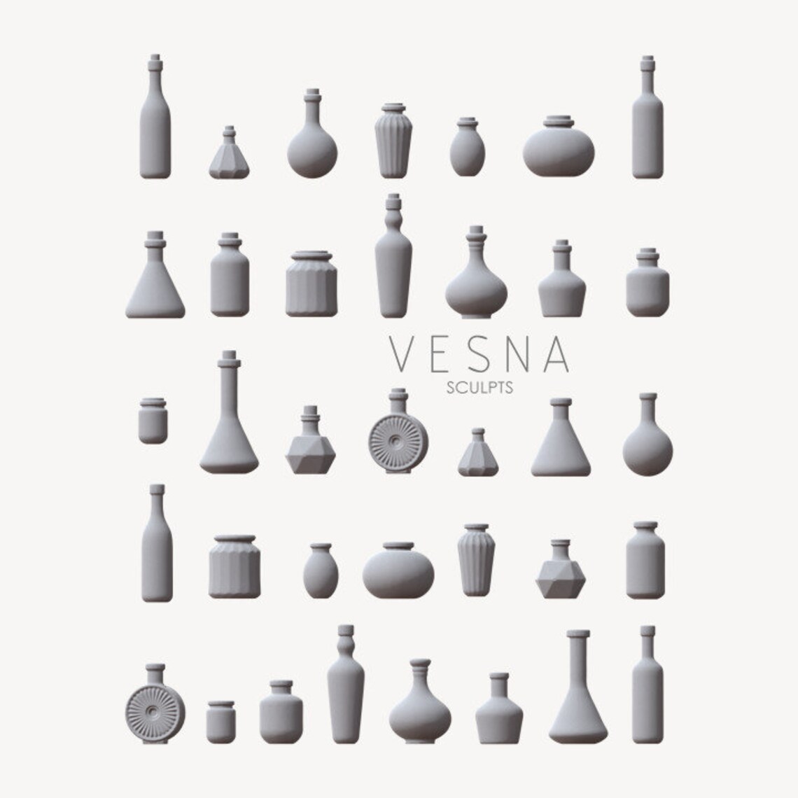46pc Potion Bottles / DND Dungeons and Dragons Bottle Miniatures Basing ...