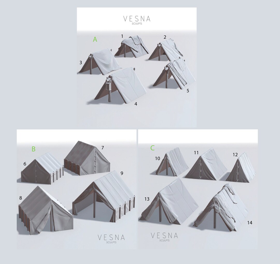 Military Camping Tents / DND Dungeons and Dragons Miniature TTRPG ...