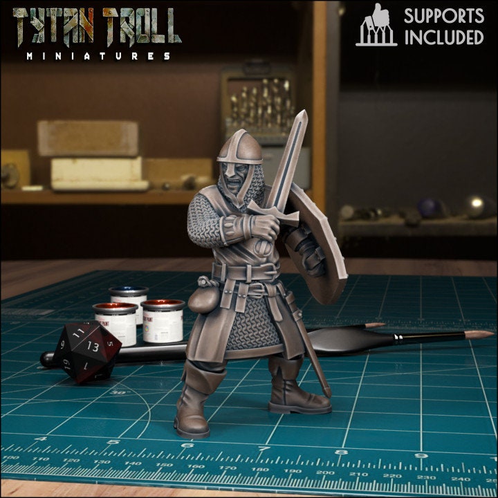 8pc Warrior Set Dnd Dungeons and Dragons 28mm/32mm Townsfolk Guards ...