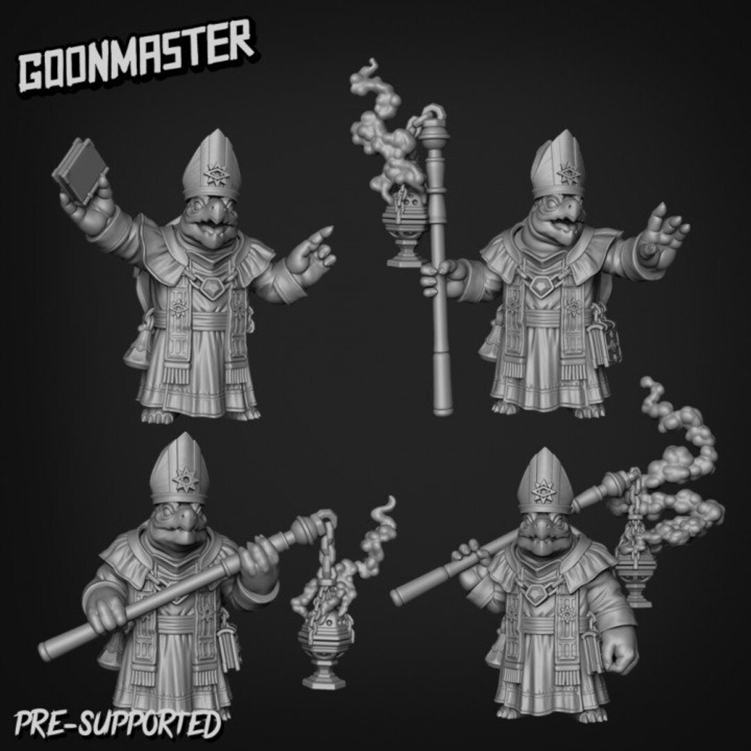 8pc Turtle Cleric Set Dnd Dungeons and Dragons Animal Figurines Village ...