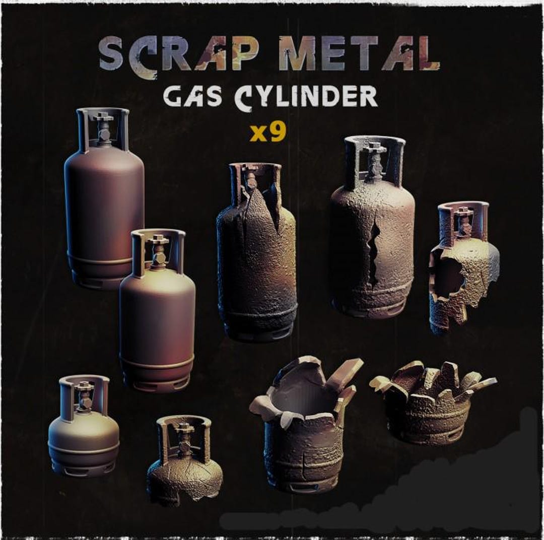 9pc Gas Cylinder Bottles | Dnd Dungeons and Dragons TTRPG 28/32 | Scrap ...