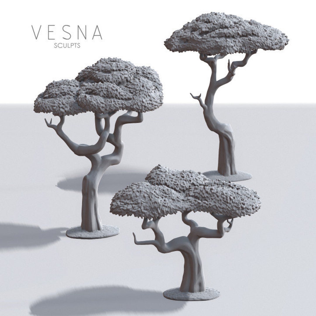 3pc Trees Set Dnd Dungeons and Dragons Farm Miniatures Scatter Terrain ...