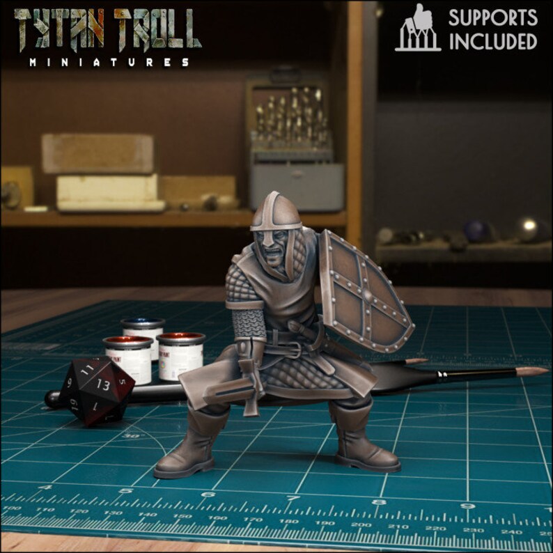 8pc Warrior Set Dnd Dungeons and Dragons 28mm/32mm Townsfolk Guards ...