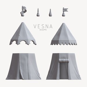 2pc Camping Tents DND Dungeons and Dragons Army Spokes Tents Miniatures ...