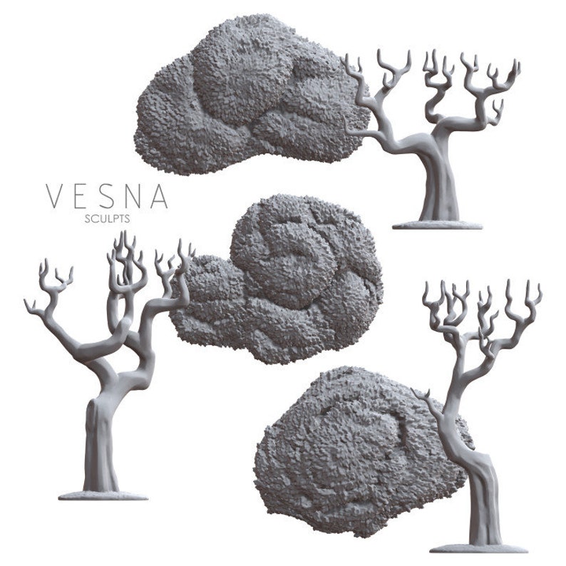3pc Trees Set Dnd Dungeons and Dragons Farm Miniatures Scatter Terrain ...