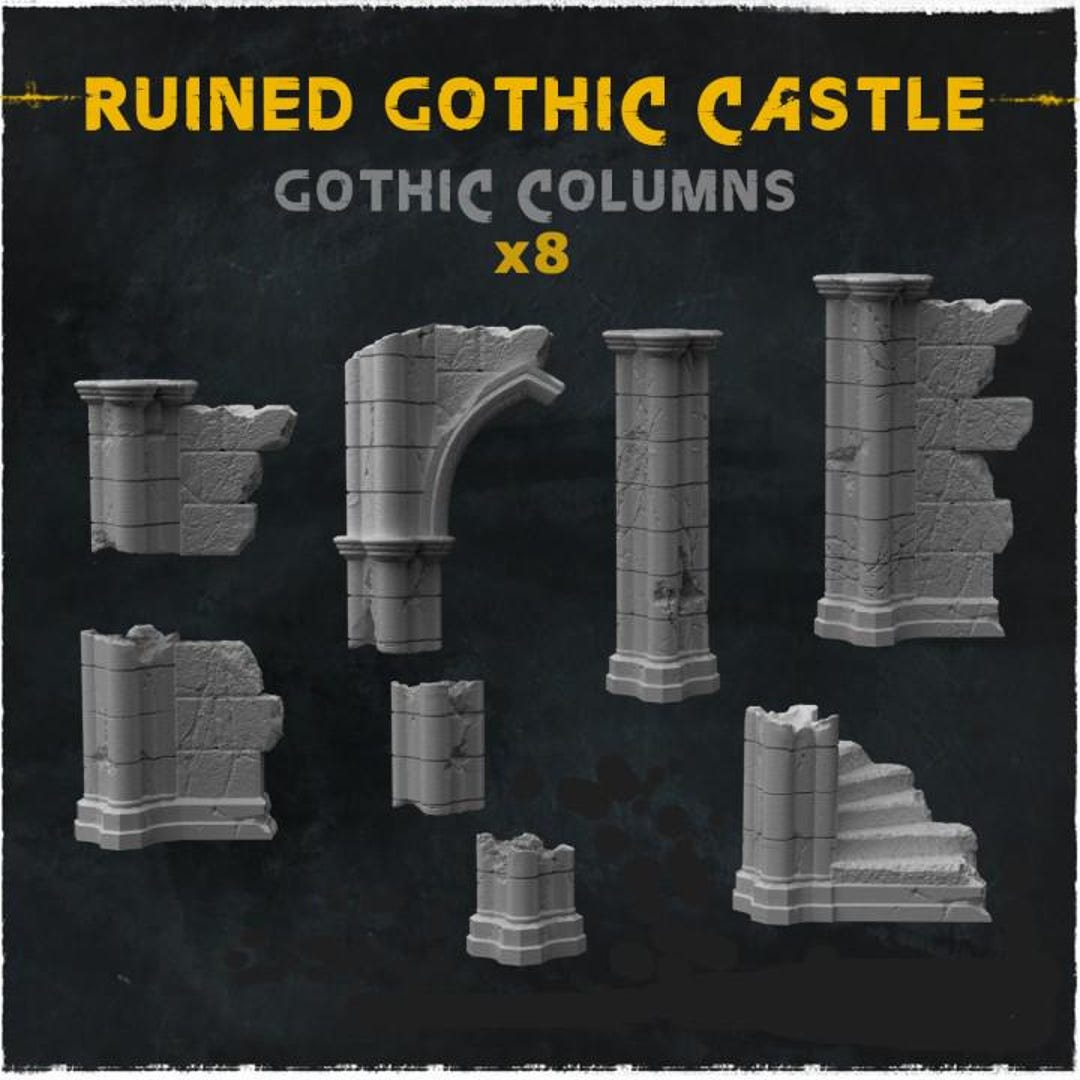 8pc Ruined Gothic Columns | Dnd Dungeons and Dragons TTRPG 28/32 ...