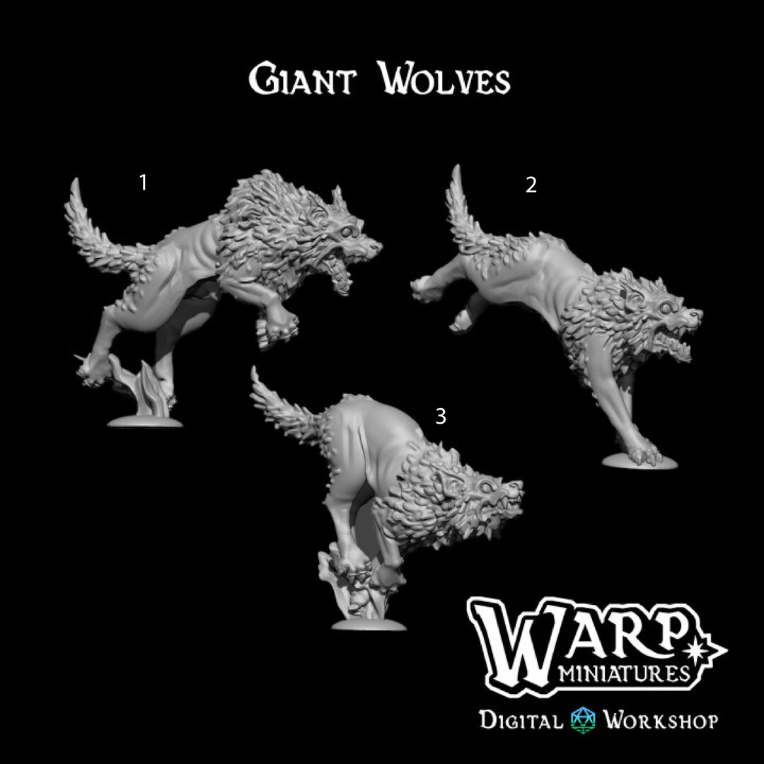 Large Wolves /dnd Dungeons and Dragons Animal Miniatures Creatures ...