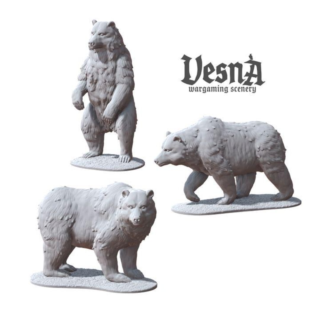 3pc Bears | DND Dungeons and Dragons 28/32 | TTRPG Farm Miniatures ...