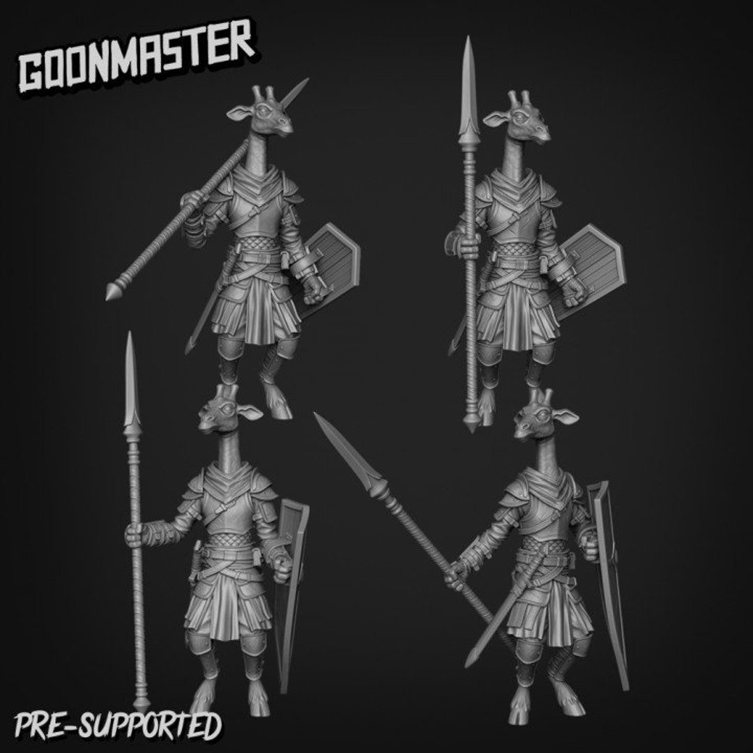 4pc Giraffe Guards Dnd Dungeons and Dragons 28mm/32mm Animals Figurines ...